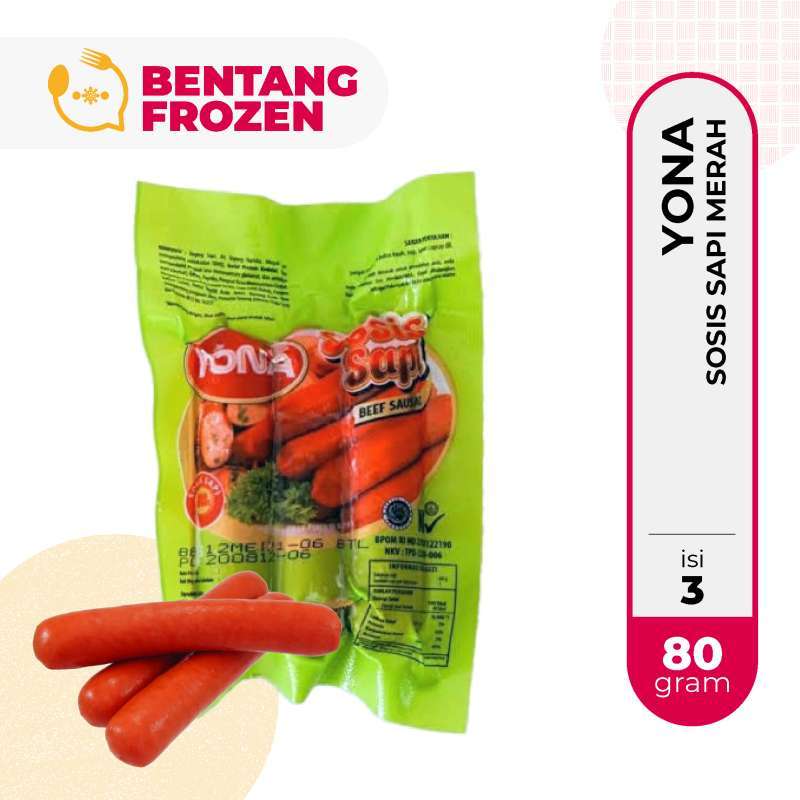 Jual Yona Sosis Sapi Merah 80gr Isi 3 Di Seller Bentang Frozen ...
