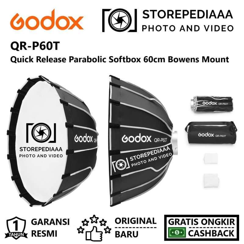 Jual Godox Qr-p60t Quick Release Parabolic Softbox 60cm Bowens Mount Di Seller Storepediaaa ...