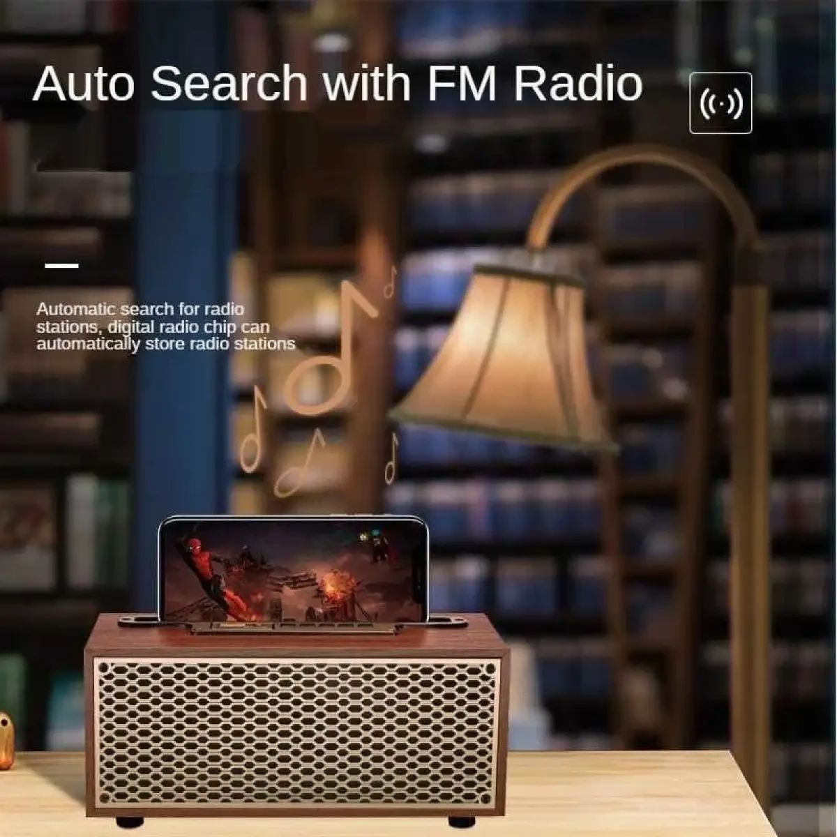 Promo Momo Portable Wireless Speaker Vintage Wood Bluetooth 5.0 ...
