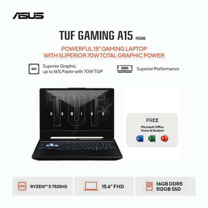 Promo Asus Tuf Gaming A15 Fa506nc-r535bxt-o - Graphite Black [no Bag ...