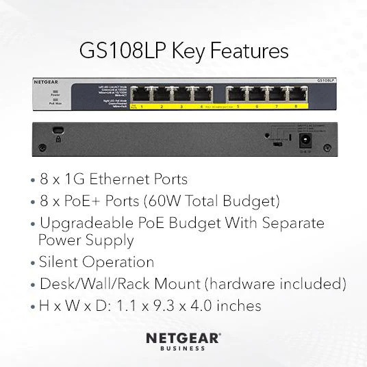 Jual Gs108lp 8 Port Gigabit Ethernet Poe+ Unmanaged Switch With Flexpoe ...