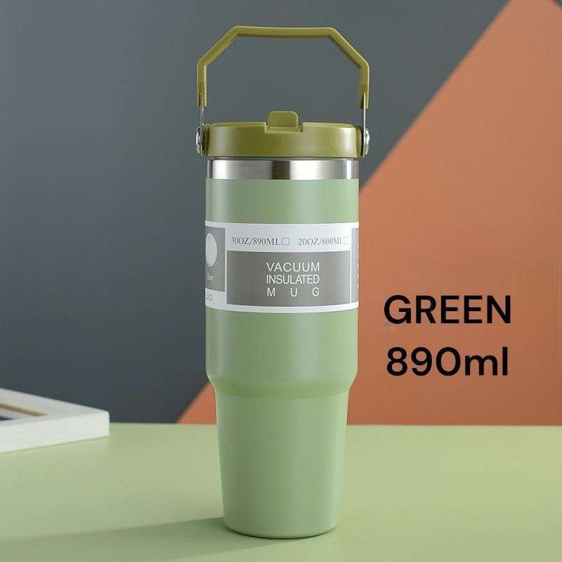 Jual Tumbler Kopi Teh Botol Minum Handle Flip Straw Termos Vacuum ...