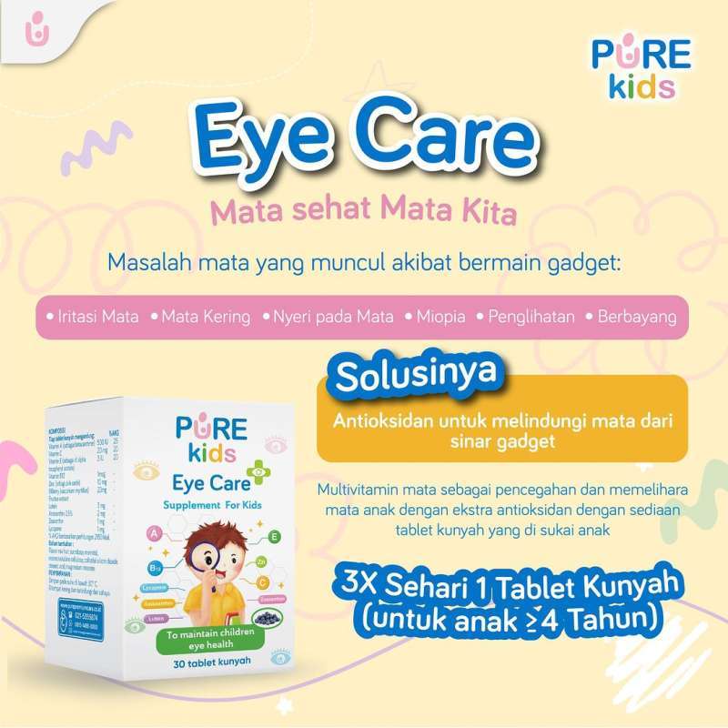 Jual Pure Kids Eye Care Supplement /30 Supplement Vitamin Mata Untuk ...