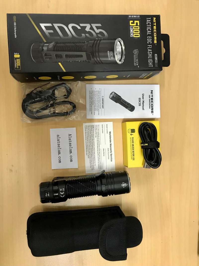 Promo Nitecore Edc35 Rechargeable Led Flashlight 5000 Lumens / Senter ...