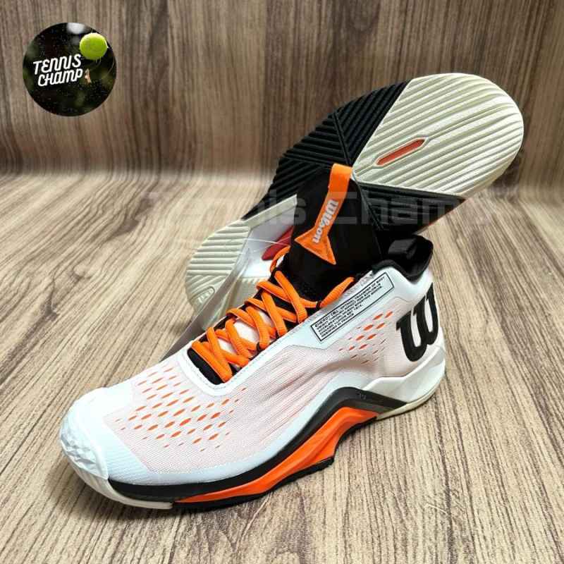 Jual Sepatu Tenis Wilson Rush Pro Tour Mid Orange Wht Blck/ Tennis ...