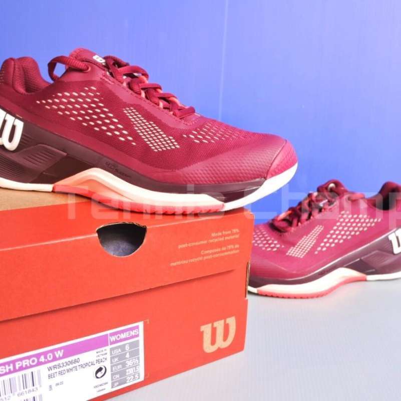 Jual Sepatu Tenis Wilson Rush Pro 4.0 Women Beet Red White/tennis Shoes ...