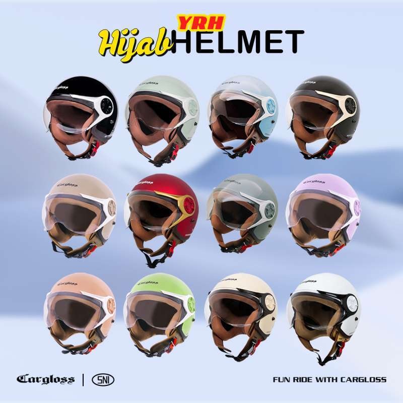 Jual Cargloss Yrh Hijab Retro Helm Half Face - Apple Green Di Seller ...
