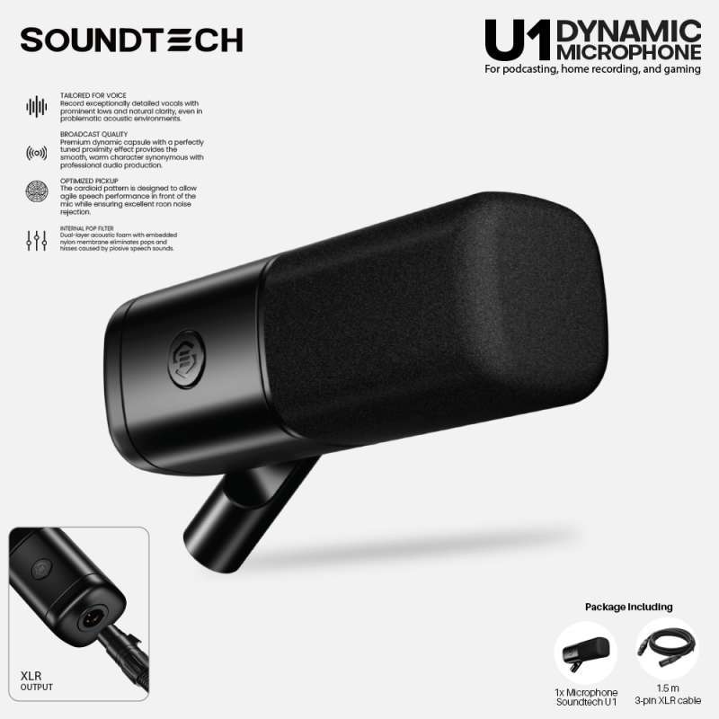 Promo Soundtech U1 Microphone Supercardioid For Podcast Creator ...