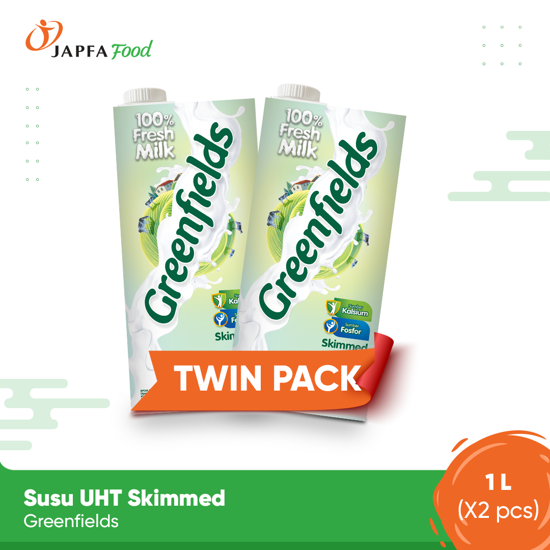 Promo Greenfields Susu Uht Skimmed 1 L - Twinpack - 100% Fresh Milk ...