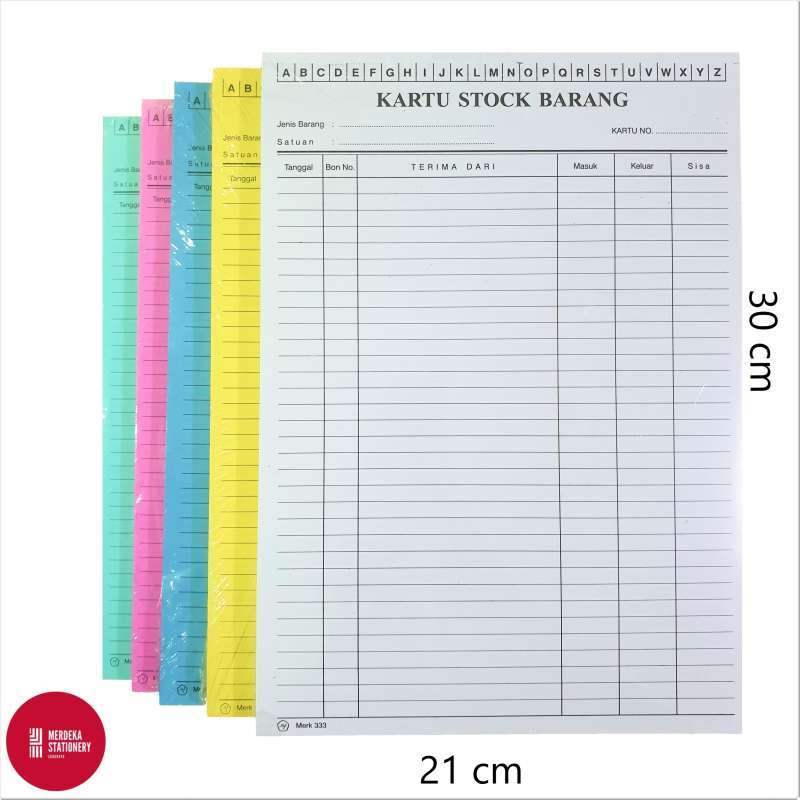 Jual (isi 100)kartu Stock/stok Barang Ukuran Folio 333 21x30 Cm Putih ...