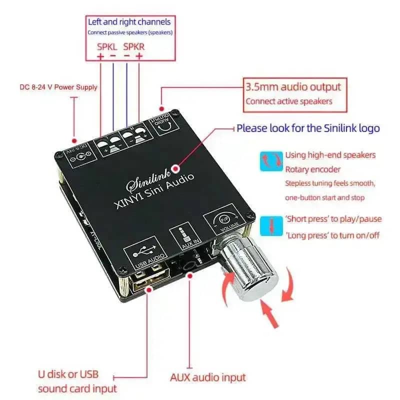 Promo Sinilink Xinyi Audio Amplifier Stereo Hifi Bluetooth 5.0 - Suara ...