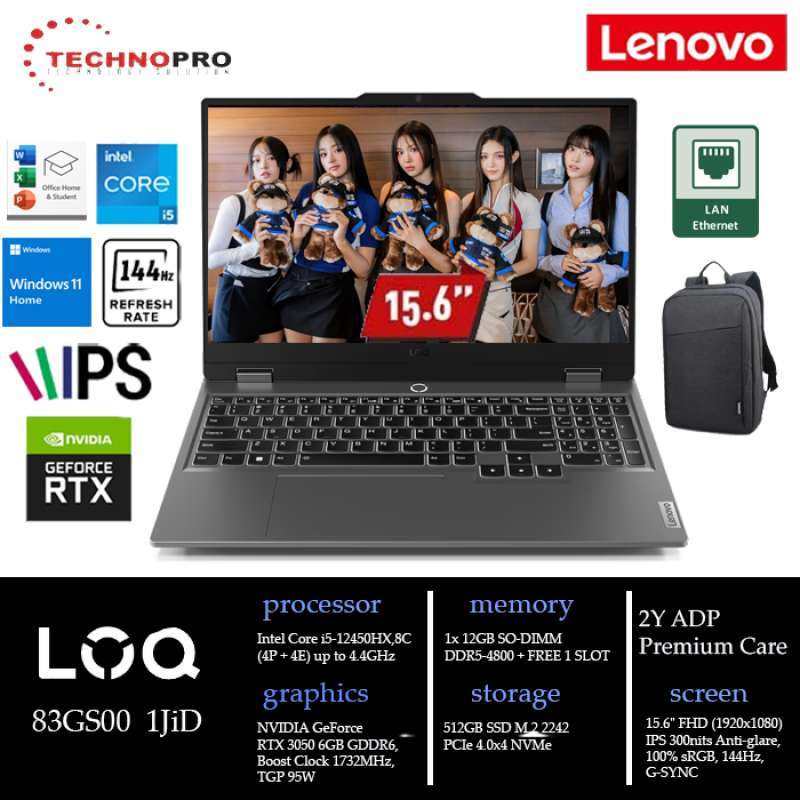 Promo Lenovo Loq 15iax9 1jid || Intel Core I5-12450hx Rtx 3050 12gb ...