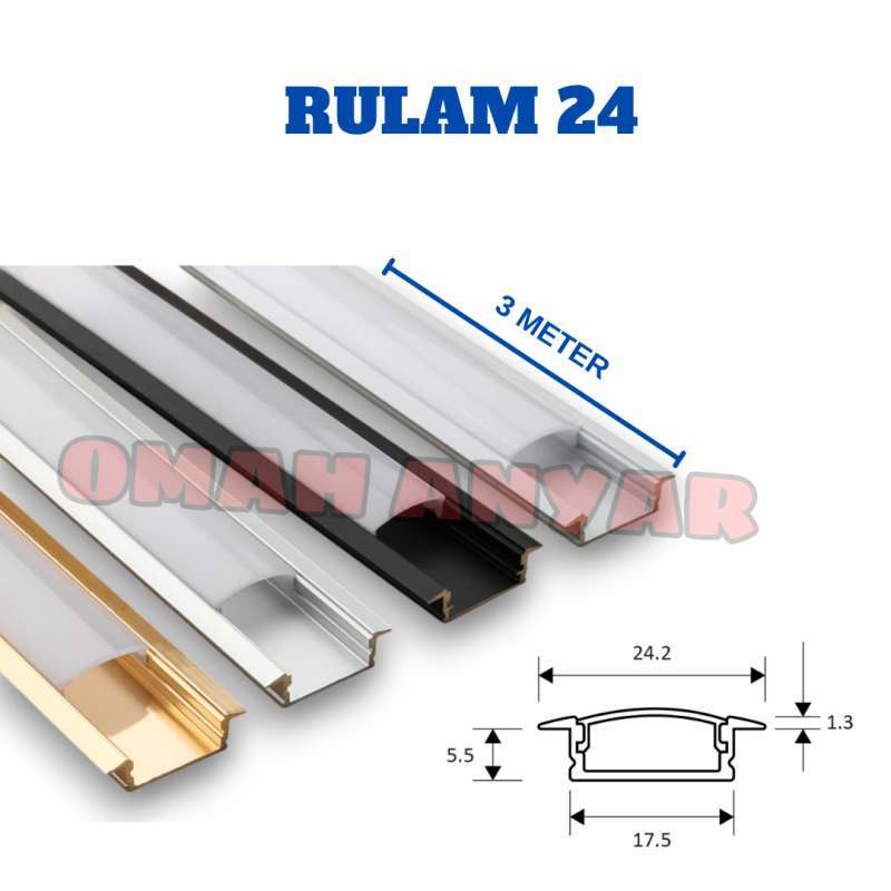 Jual List Rumah Lampu Huben Led Stripe Alumminium Rulam-17 Rulam-24 ...