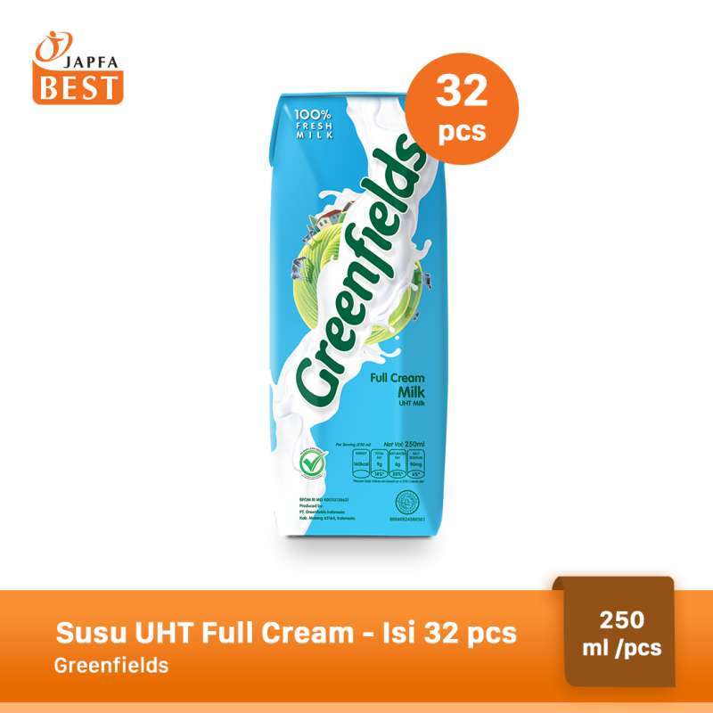 Promo Susu Greenfields UHT Full Cream 250 ml - Isi 32 pcs Diskon 16% di Seller Japfa Best ...