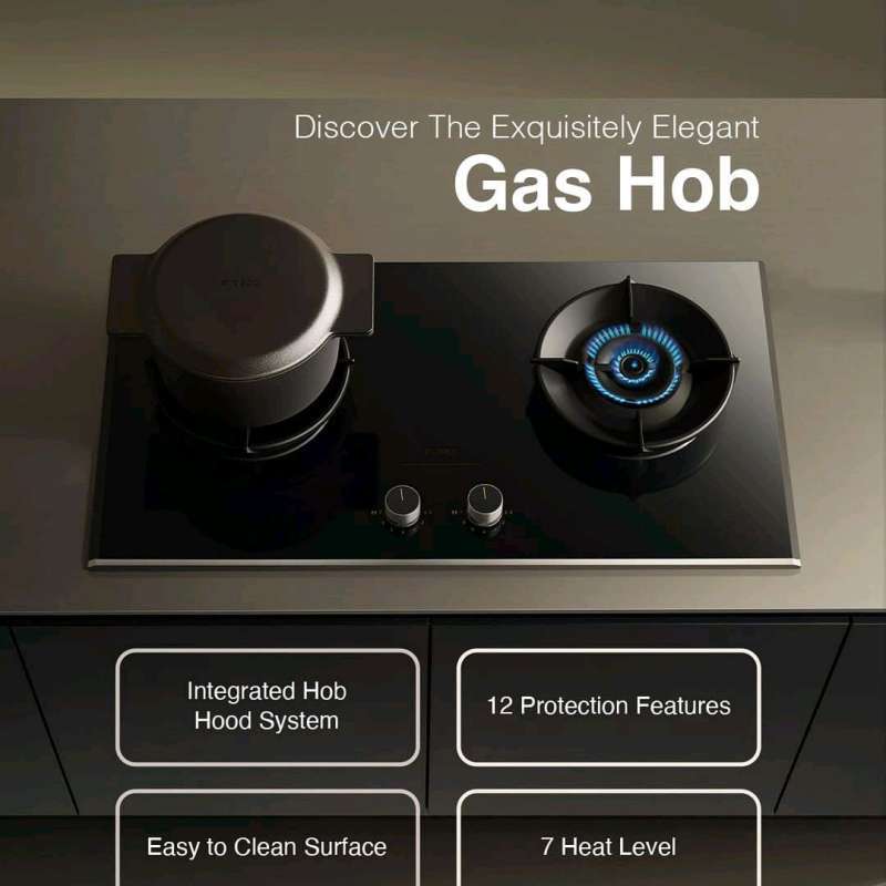 Promo Fotile Smart Integrated Built In Hob Geg86218 Black Glass Kompor ...