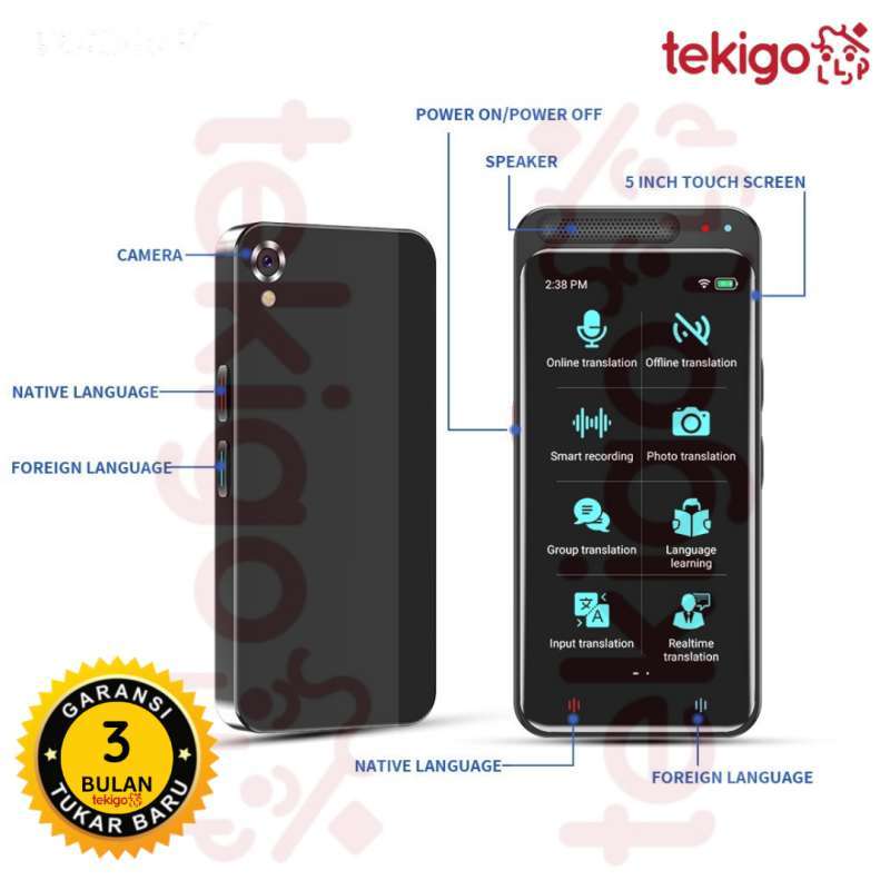 Jual Tekigo Smart Translator 138 Bahasa Ai Mesin Penerjemah Suara+foto ...
