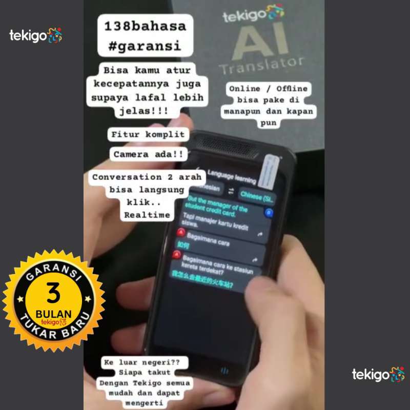 Jual Tekigo Smart Translator 138 Bahasa Ai Mesin Penerjemah Suara+foto ...