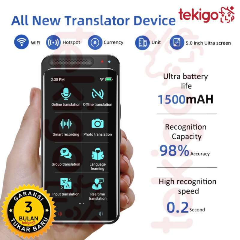 Jual Tekigo Smart Translator 138 Bahasa Ai Mesin Penerjemah Suara+foto ...