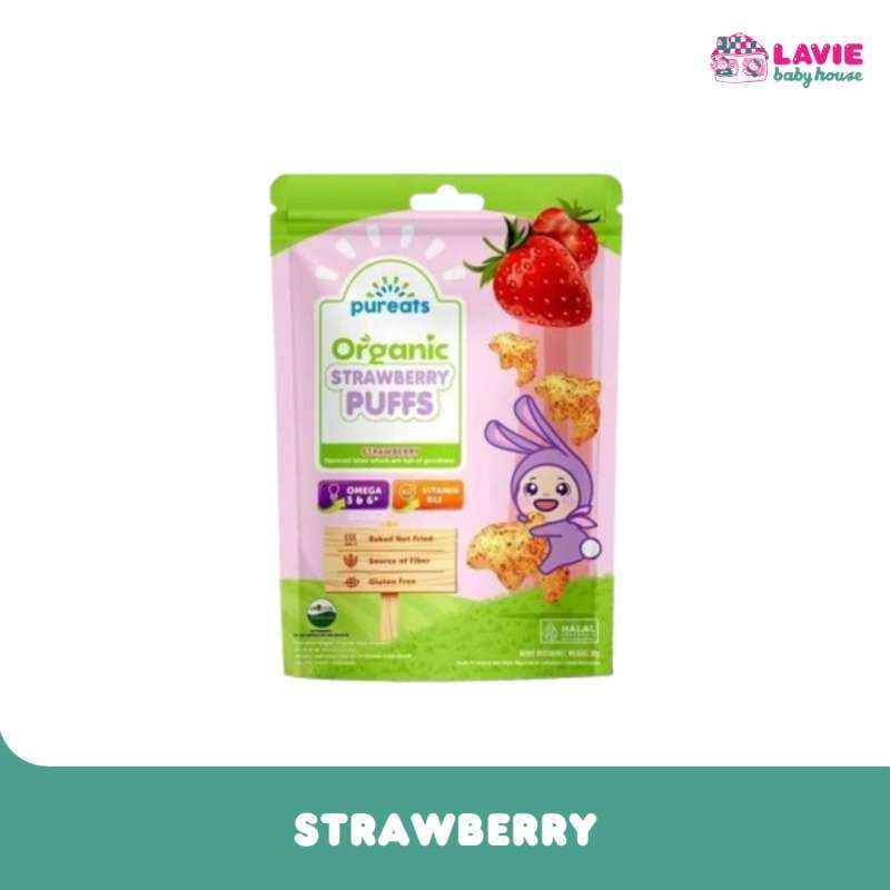Jual Pureats Organic Puffs 30g / Snack Buah Anak Bayi, Rasa Strawberry ...
