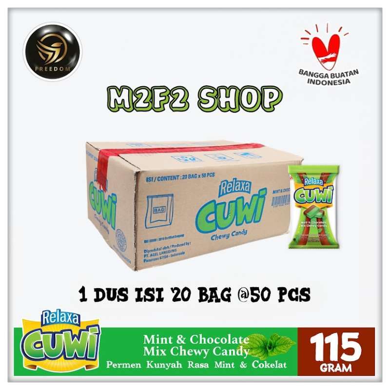 Jual Relaxa cuwi mint & chocolate mix chewy candy Bag | permen kunyah ...