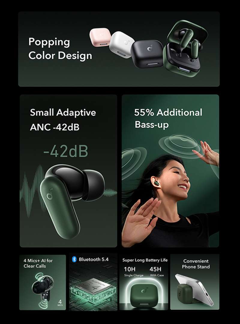 Promo (new Launch) Soundcore R50i Nc Earbuds Adaptive Noise Canceling ...