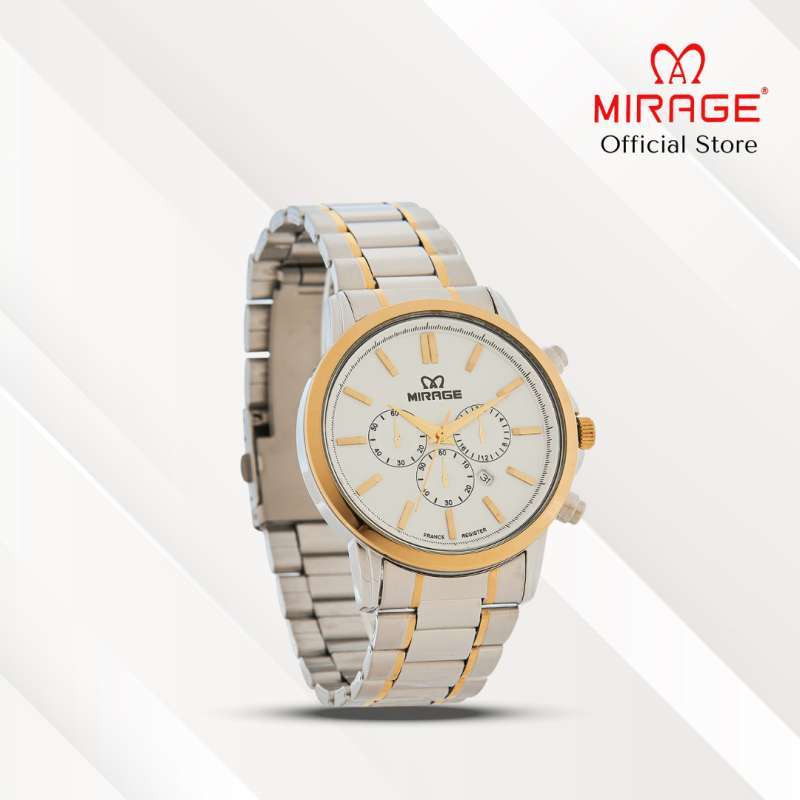 Jual Mirage Jam Tangan Pria Analog 8789 M Silver Gold Original ...