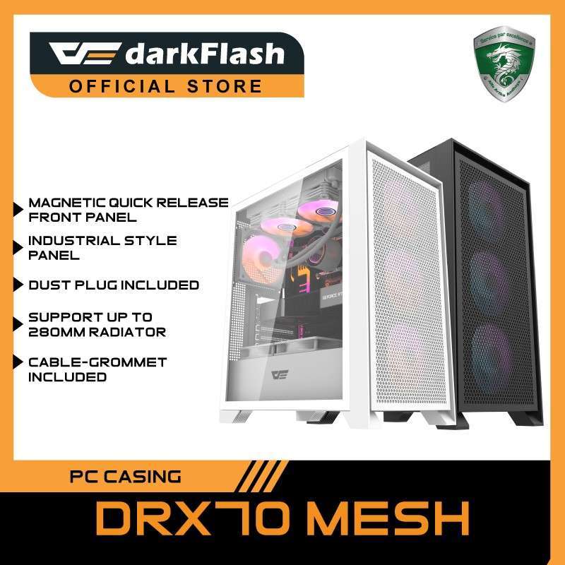 Jual Darkflash Casing Drx70 Mesh Atx [with 4 Fan Rainbow] - Hitam Di ...