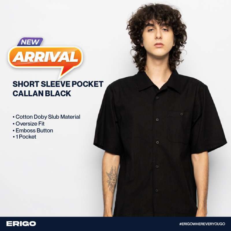 Promo Erigo Short Sleeve Pocket Callan Black Unisex - Xl Diskon 72% Di ...