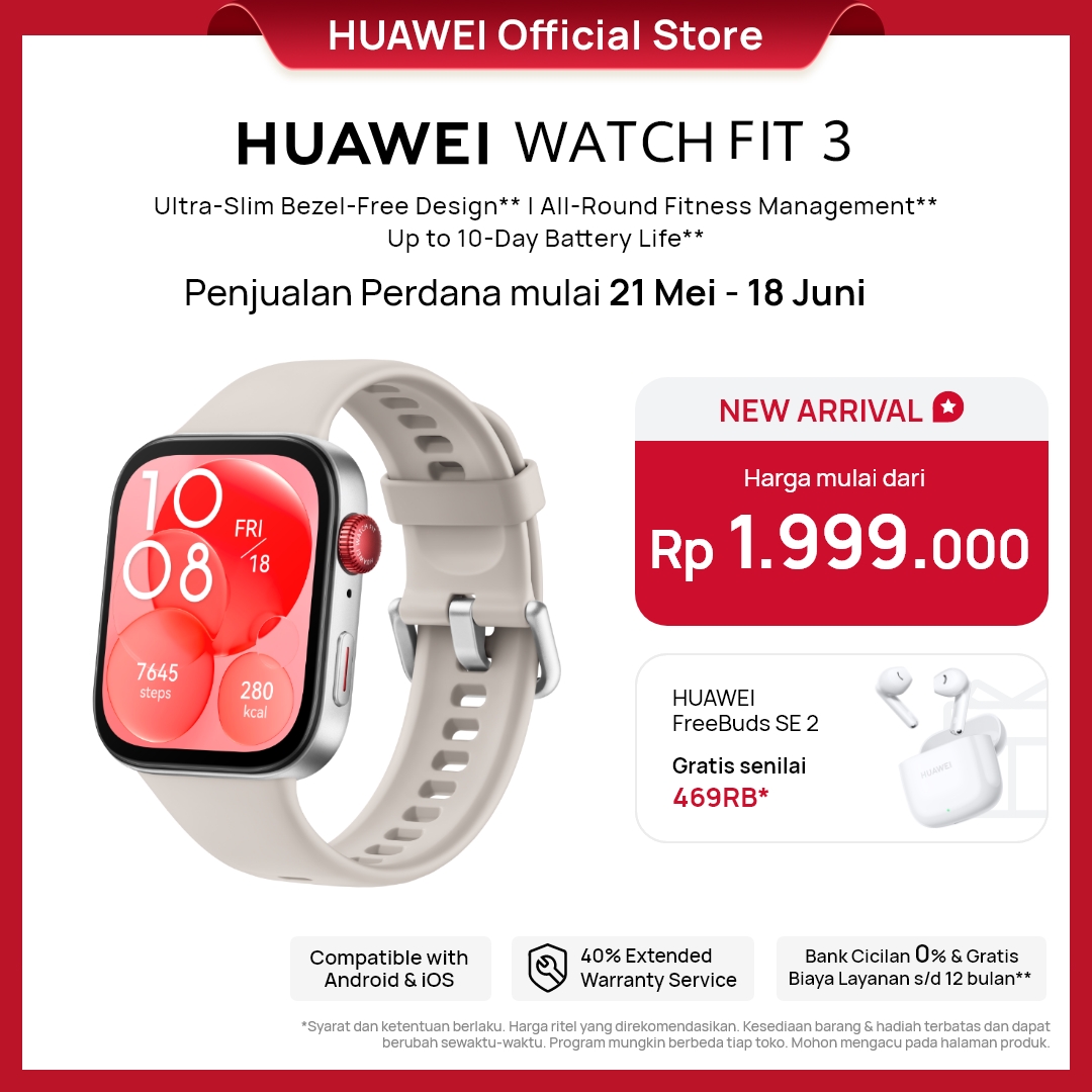 Huawei Watch Fit 3 - Harga Terbaru Juni 2024 | Blibli