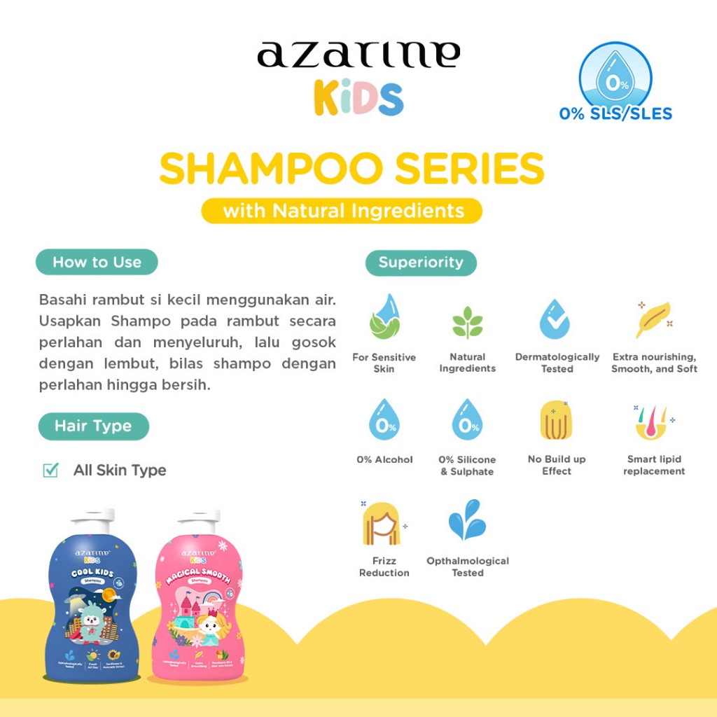 Promo Azarine Kids Cool Kids Shampoo 300ml Sampo Anak Diskon 10% Di ...
