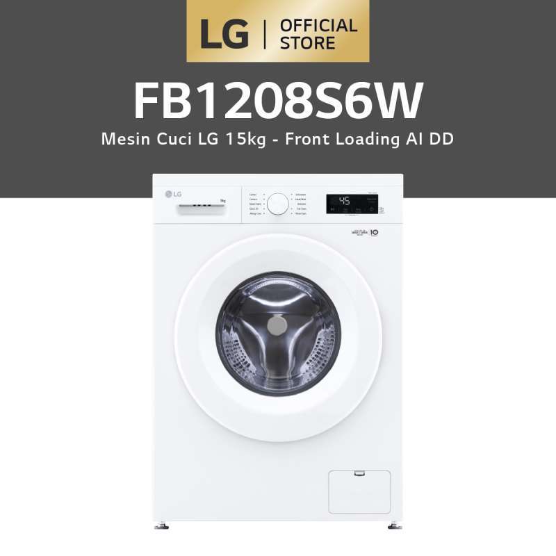 Promo Lg Fb1208s6w Mesin Cuci Front Loading Direct Drive 6 Motion [8 Kg ...