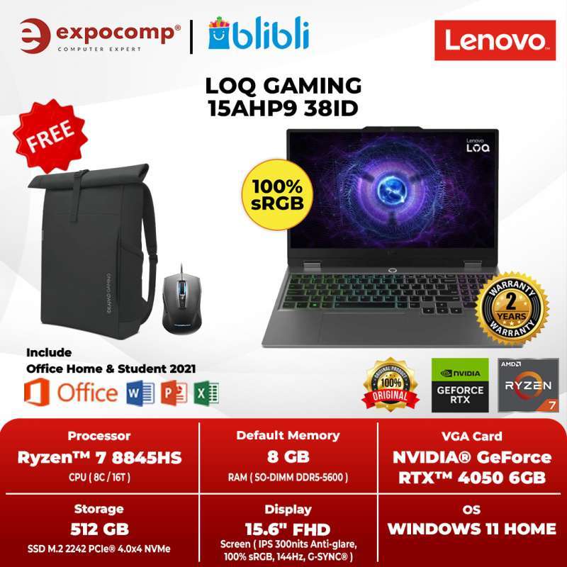 Jual Lenovo Gaming Loq 15ahp9 38id Amd Ryzen 7-8845hs Rtx4050 8gb 512gb ...