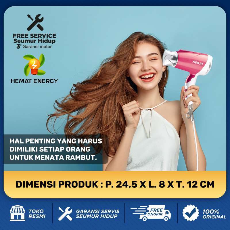 Promo Sekai Hair Dryer Pengering Rambut Low Watt Hd 230 - Merah Muda ...