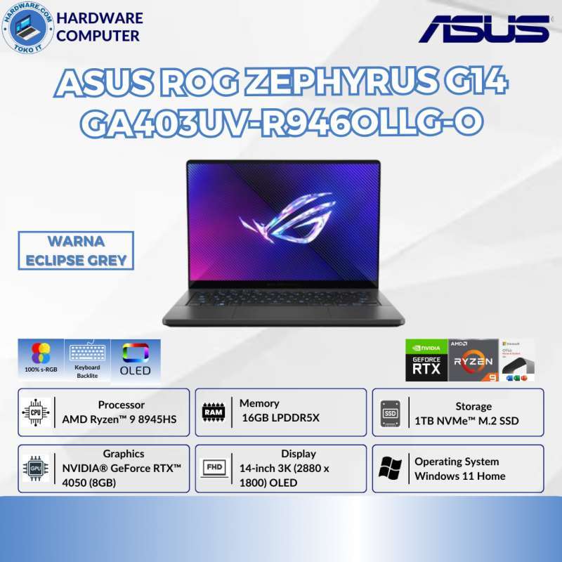 Jual Asus Rog Zephyrus G14 Ga403uv Amd Ryzen 9 8945hs 16gb 1tb Ssd ...