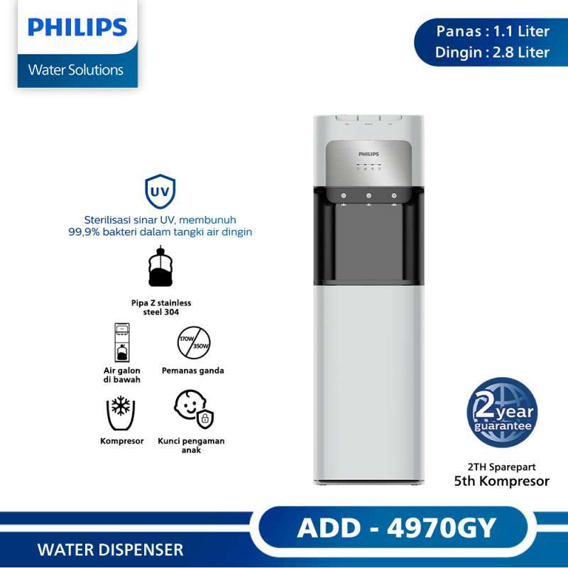Promo Philips Water Dispenser Bottom Loading Add4970gy - Abu / Hitam ...