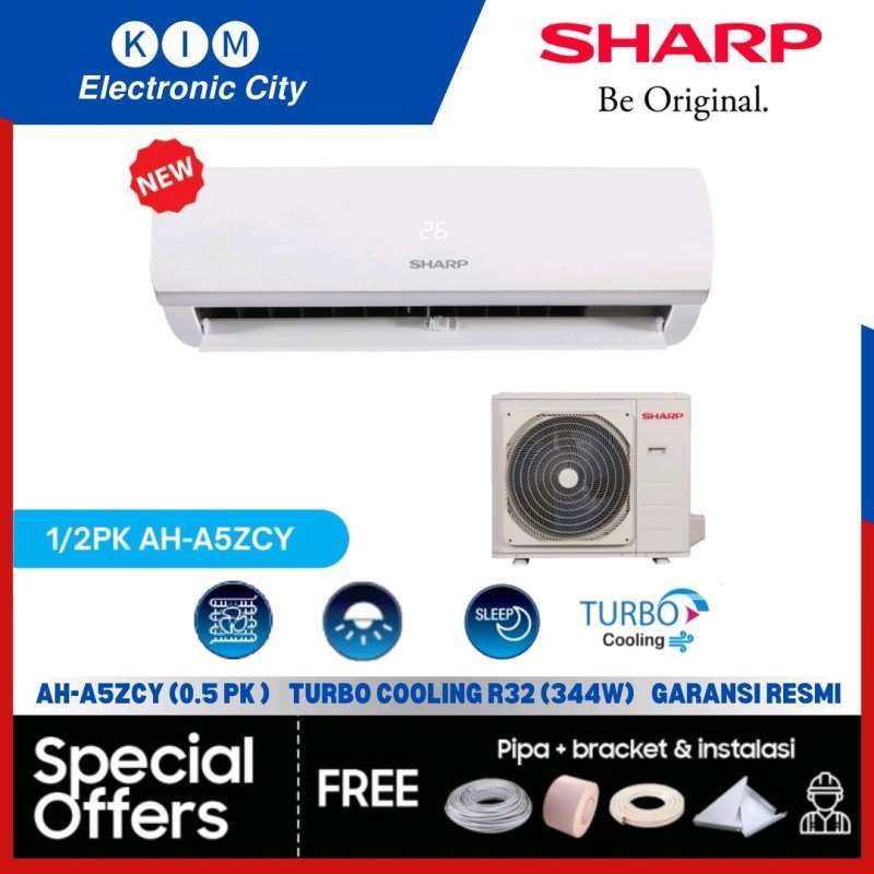 Jual Ac Sharp 0.5 Pk Ah-a5zcy [1/2 Pk] Turbo Cooling R32 (344w) [garansi Resmi] Di Seller Kim ...