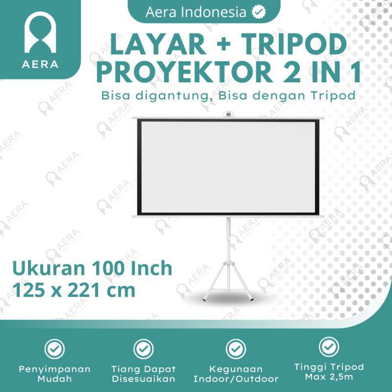 Jual Stand Layar Projector Adjustable 100 Inch 16:9 | Screen Projector ...