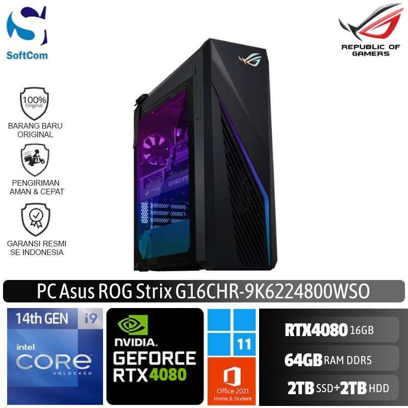 Promo Pc Asus Rog Strix G16chr 9k6224800wso Pc Gaming [i9 14900kf/64gb ...