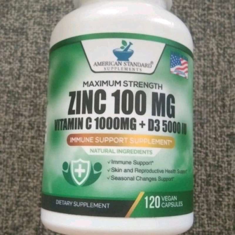 Promo American Standard Supplement Zinc 100mg Vitamin C 1000mg Vitamin ...