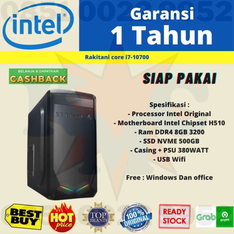 Jual Komputer Pc Rakitan 10th Gen 8gb 500gb Ssd Nvme 100% Original Siap ...