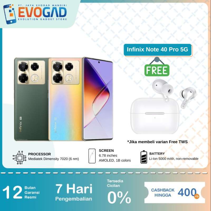 Promo Infinix Note 40 Pro 5g 8/256 X6851, Mediatek Dimensity 7020 ...