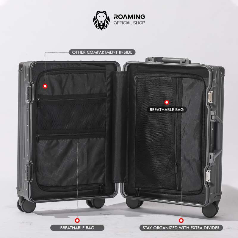 Promo [new Arrival] Roaming Koper Size Kabin Dan Bagasi R099 - White ...