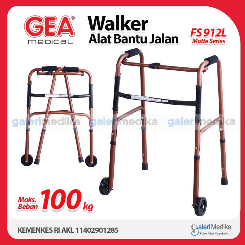 Jual Gea Fs912l Walker Alat Bantu Jalan Dengan Roda - Matte Silver Di ...