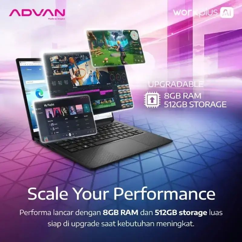 Jual Advan Workplus Ai Amd Ryzen 7 255 Ram16gb Ssd1tb 14 Fhd+ Ips ...