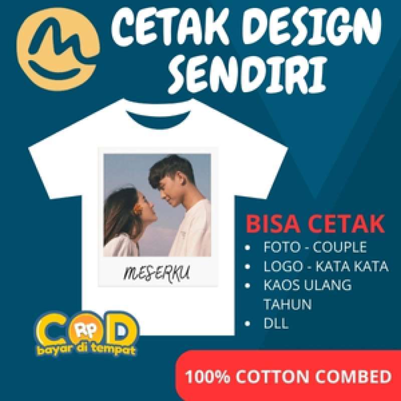 Jual Kaos Dewasa Sablon Custom 1 Sisi Dtf Satuan Bisa Cetak Foto | Kata ...