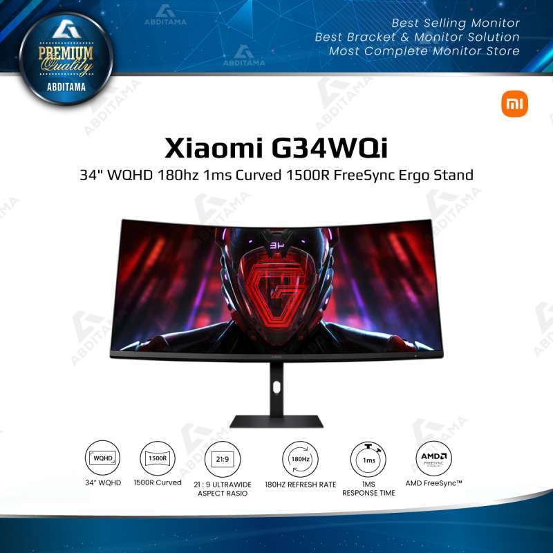 Jual Monitor Ultrawide Led Xiaomi G34wqi 34 3440x1440 Wqhd 180hz 1ms ...