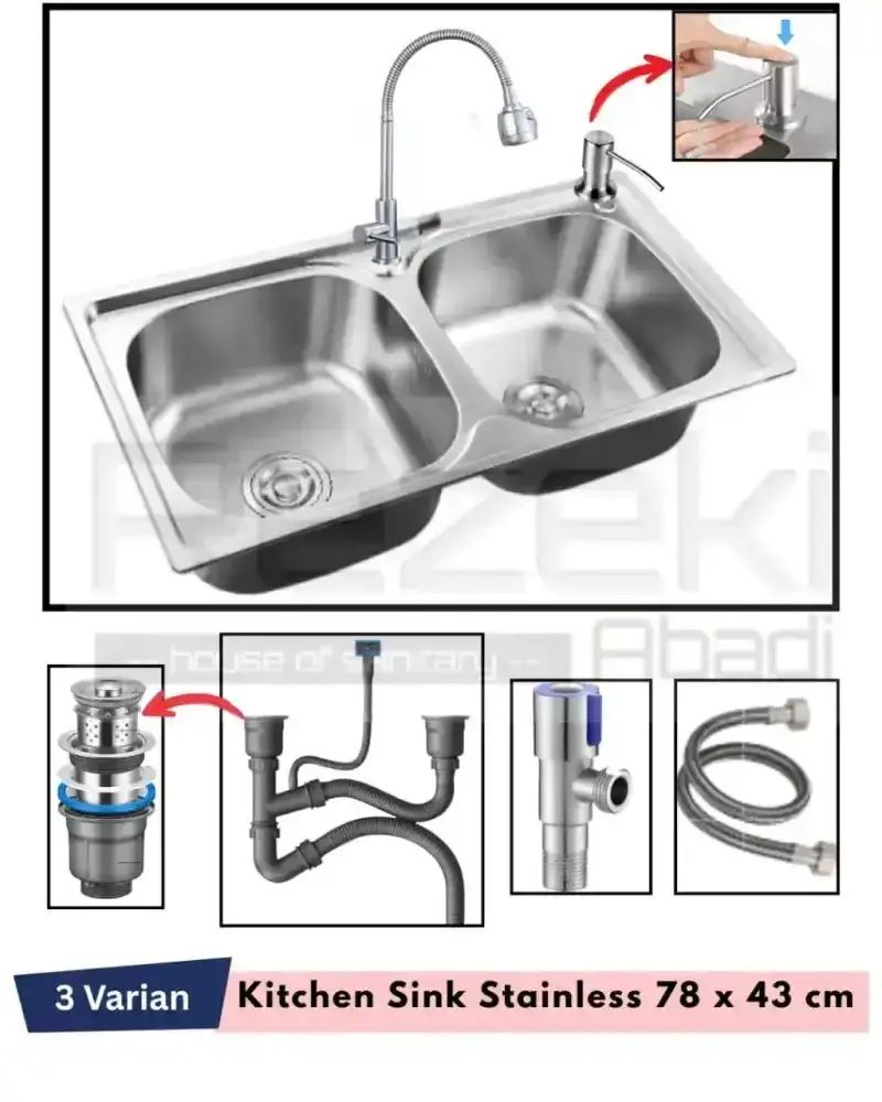 Jual Tempat Cuci Piring Stainless 2 Lubang 💯 Harga Murah & Kualitas ...