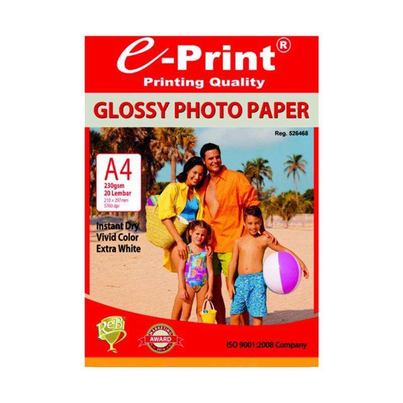 Jual Kertas Glossy Photo Paper A4 E-print [20 Sheet/230 Gsm] / Cetak ...
