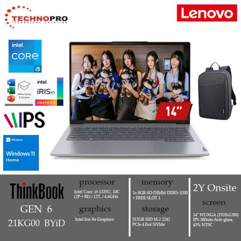 Promo Lenovo Thinkbook 14 G6 Irl Byid || Intel Core I5-1335u Iris Xe 8gb 512gb Ssd Windows 11 ...