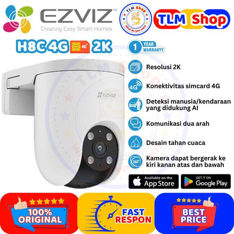 Jual Ezviz H8c 4g Simcard 2k Resolution 3mp Smart Home Wifi Ip Camera ...